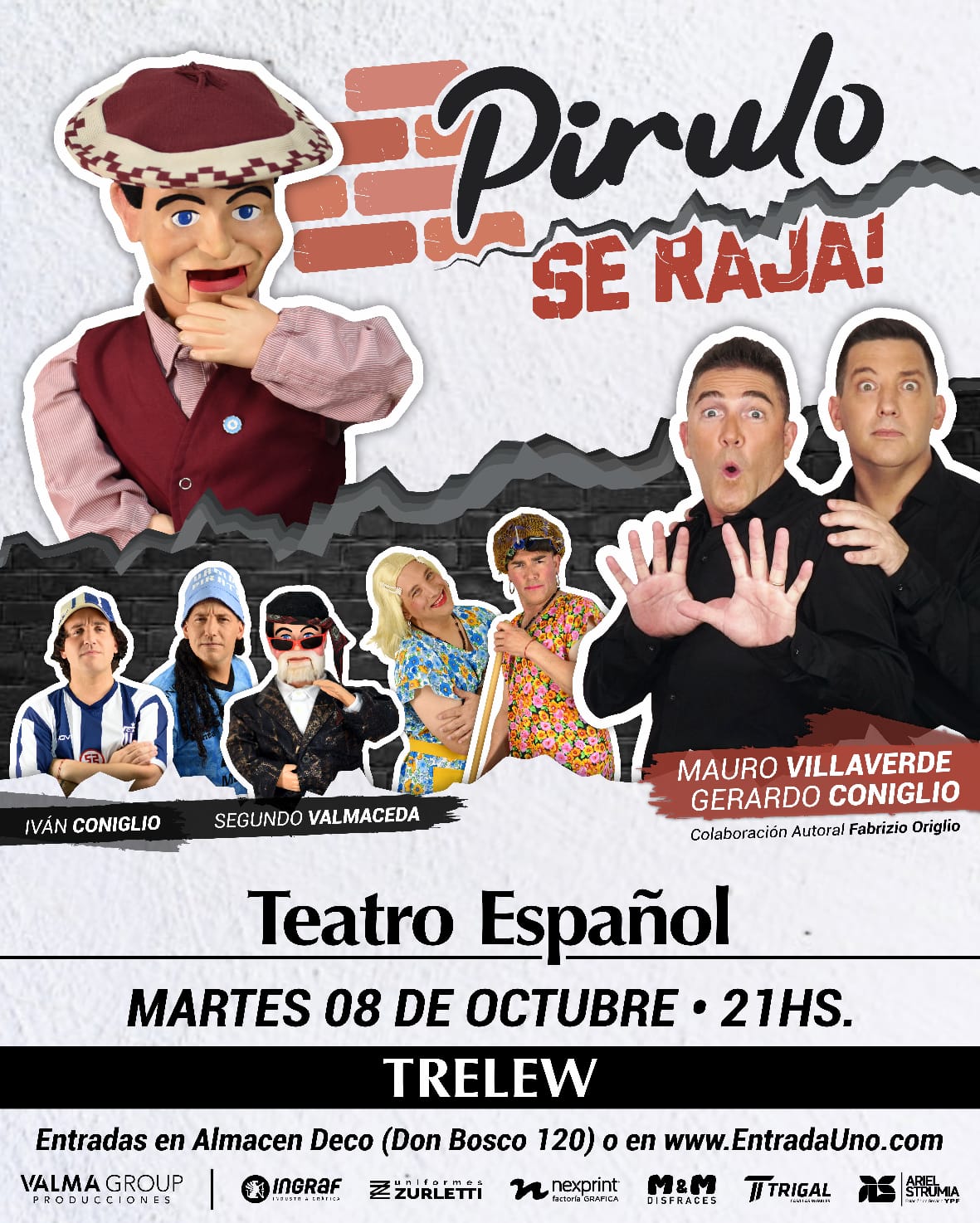 “Pirulo se raja”, llega a Trelew – Primer Dato