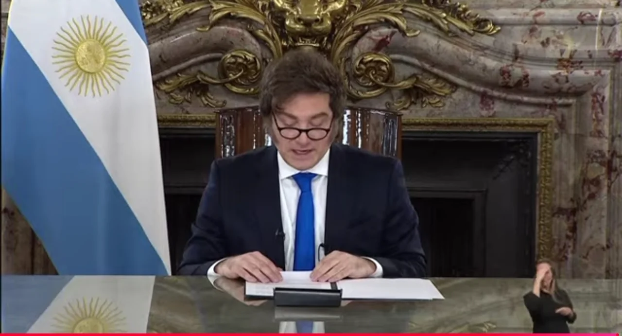 Las principales frases de Javier Milei en su discurso en cadena ...
